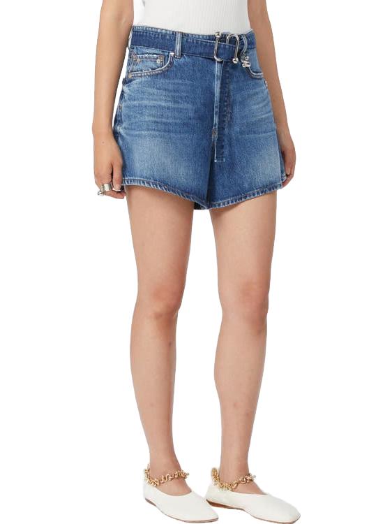 SPORTMAX SPORTMAX Fiesta High Waist Belted Denim Shorts